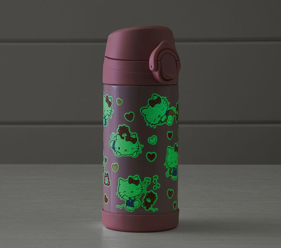 Mackenzie Hello Kitty® Hearts Glow-in-the-Dark Water Bottles | Pottery Barn Kids UK